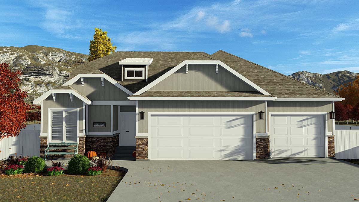 House Plan 50523 - Traditional Style with 2710 Sq Ft, 4 Bed, 3 Ba