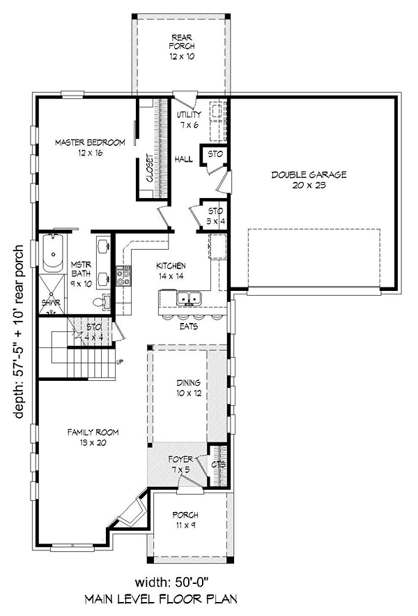 House Plan 51520 - Traditional Style with 2367 Sq Ft, 3 Bed, 2 Ba ...