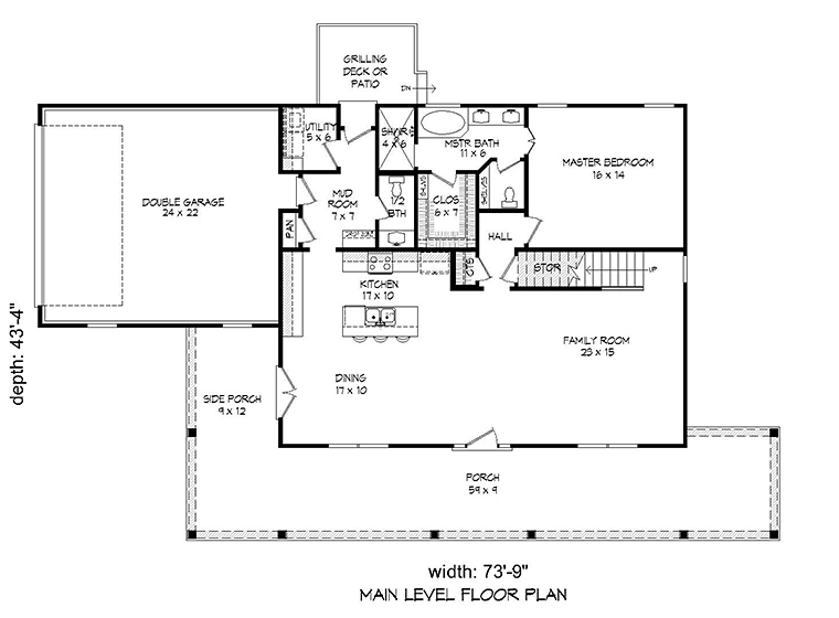 House Plan 51584 - Traditional Style with 2729 Sq Ft, 4 Bed, 2 Ba ...