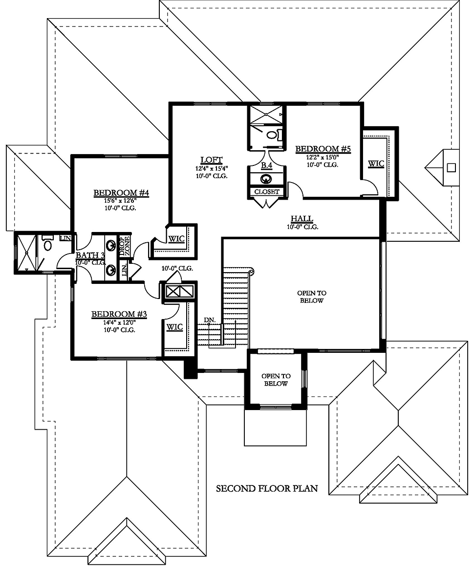 House Plan 51700 - Modern Style with 5108 Sq Ft, 5 Bed, 4 Bath, 2 ...
