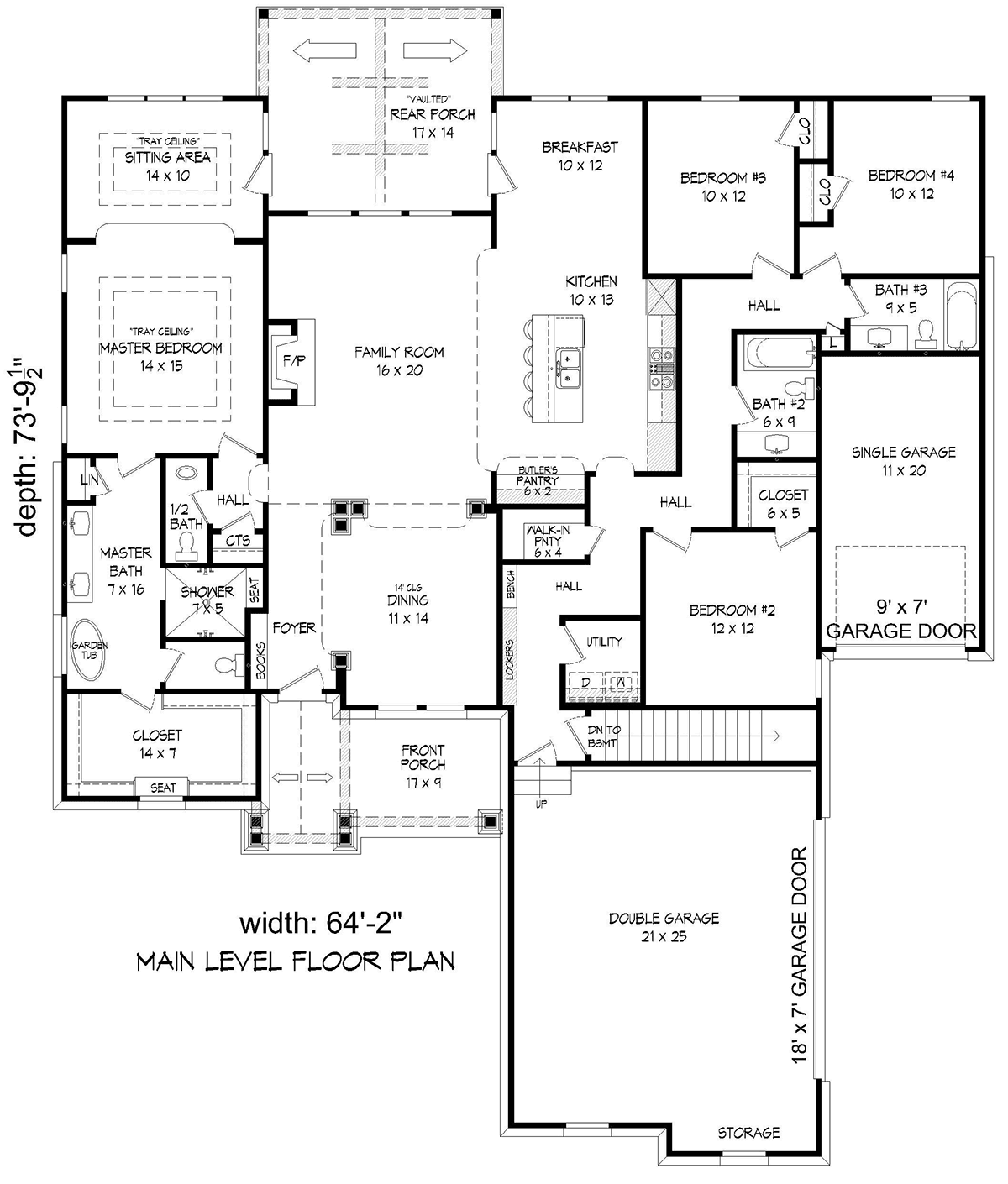 House Plan 52175 - Traditional Style with 4952 Sq Ft, 4 Bed, 3 Ba ...