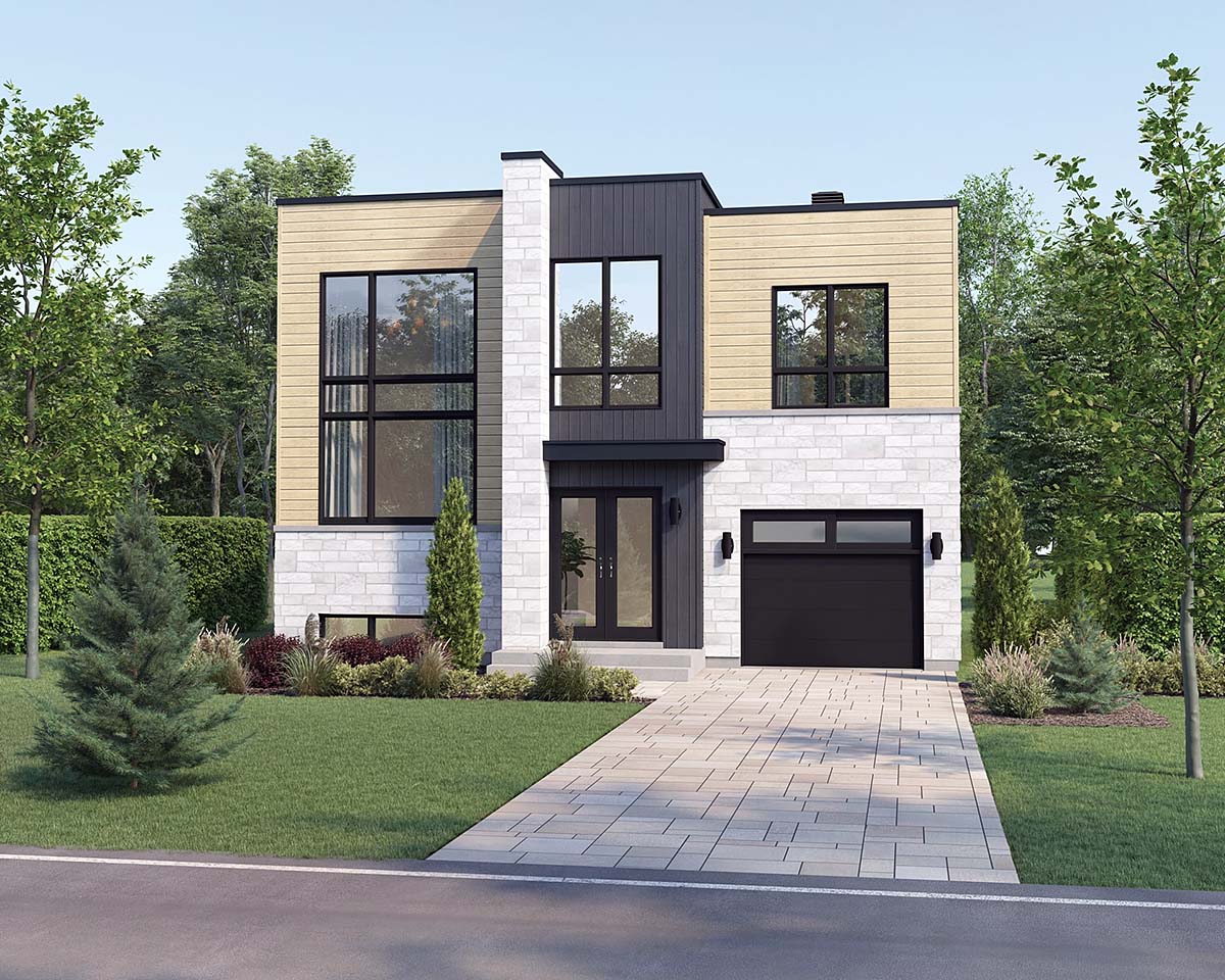 House Plan 52853 - Modern Style with 1958 Sq Ft, 3 Bed, 1 Bath, 1 ...
