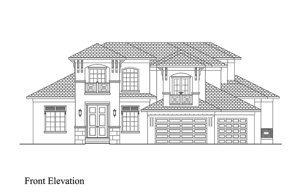 House Plan 52985 - Florida Style with 4681 Sq Ft, 4 Bed, 5 Bath ...