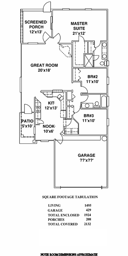 House Plan 53167 - with 1495 Sq Ft, 3 Bed, 2 Bath | COOLhouseplans.com