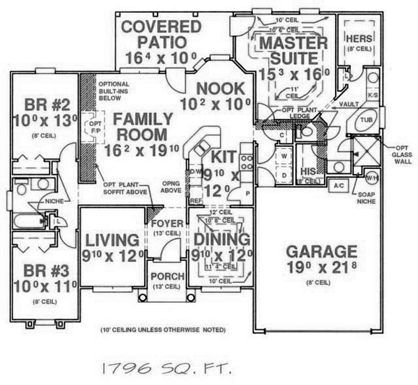 House Plan 53241 - with 1796 Sq Ft, 3 Bed, 2 Bath | COOLhouseplans.com
