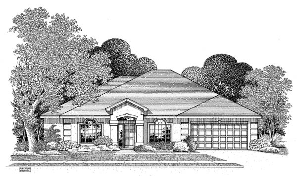 House Plan 54897 - Florida Style with 2600 Sq Ft, 4 Bed, 3 Bath ...