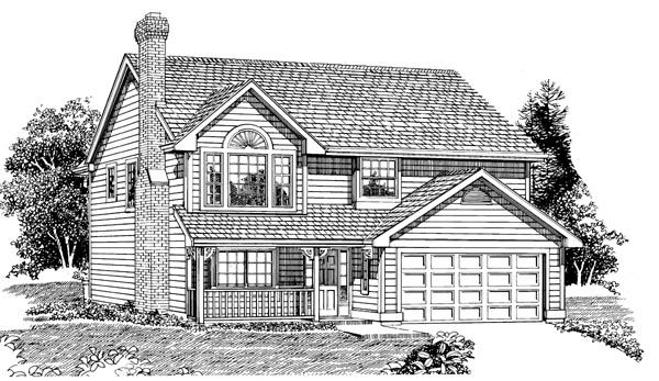 House Plan 55270 - Traditional Style with 1624 Sq Ft, 3 Bed, 2 Ba