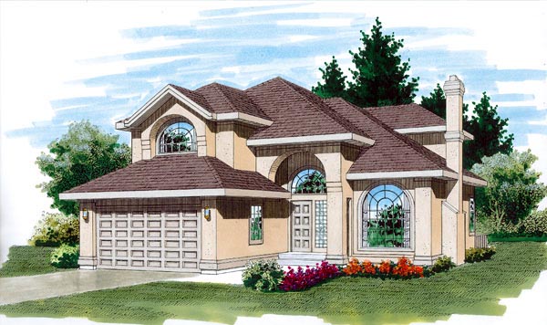 House Plan 55323 - Narrow Lot Style with 2539 Sq Ft, 4 Bed, 3 Bat ...