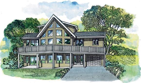 House Plan 55391 - Contemporary Style with 1692 Sq Ft, 3 Bed, 2 B