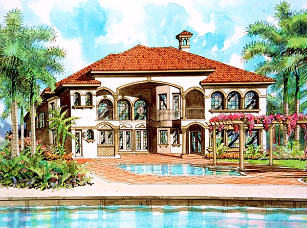 House Plan 55763 - Mediterranean Style with 4869 Sq Ft, 4 Bed, 5 ...