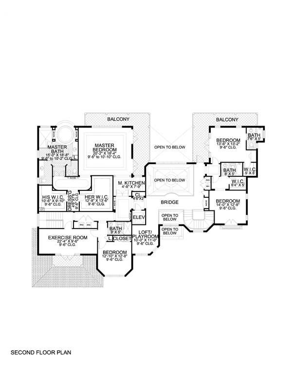 House Plan 55796 - with 6096 Sq Ft, 5 Bed, 5 Bath, 1 Half Bath ...