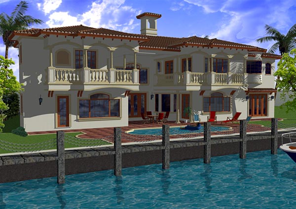 House Plan 55796 - with 6096 Sq Ft, 5 Bed, 5 Bath, 1 Half Bath ...