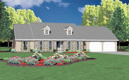 House Plan 56161 - Ranch Style with 1997 Sq Ft, 4 Bed, 2 Bath, 1 ...