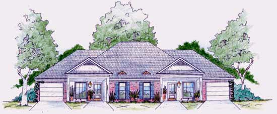 Multi-Family Plan 56238 - One-Story Style with 2218 Sq Ft, 4 Bed,