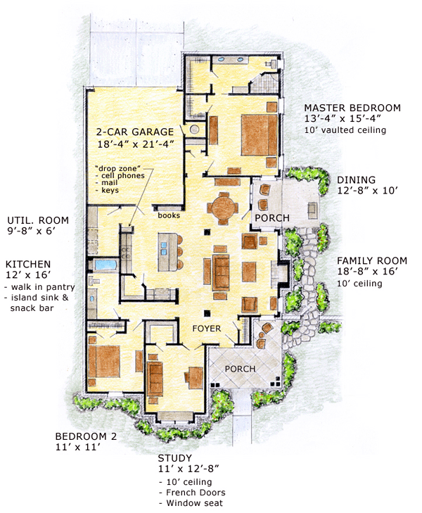 House Plan 56556 - with 1780 Sq Ft, 2 Bed, 2 Bath | COOLhouseplans.com