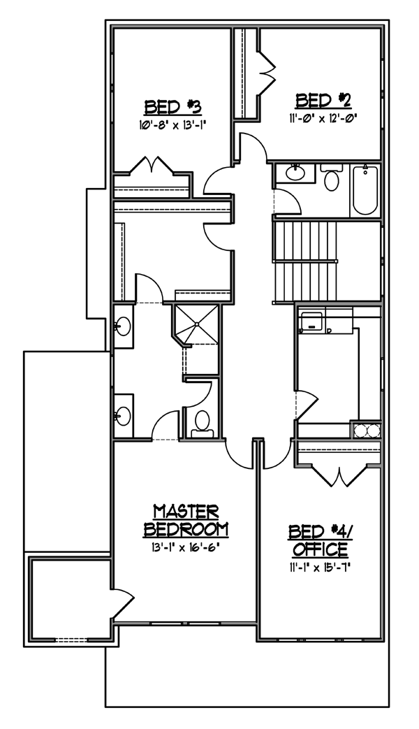 House Plan 56616 - Traditional Style with 3082 Sq Ft, 5 Bed, 3 Ba ...