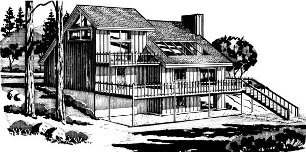 House Plan 57454 - Narrow Lot Style with 1312 Sq Ft, 2 Bed, 2 Bat ...