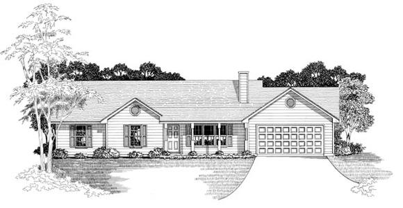 House Plan 58006 - Ranch Style with 1257 Sq Ft, 3 Bed, 2 Bath
