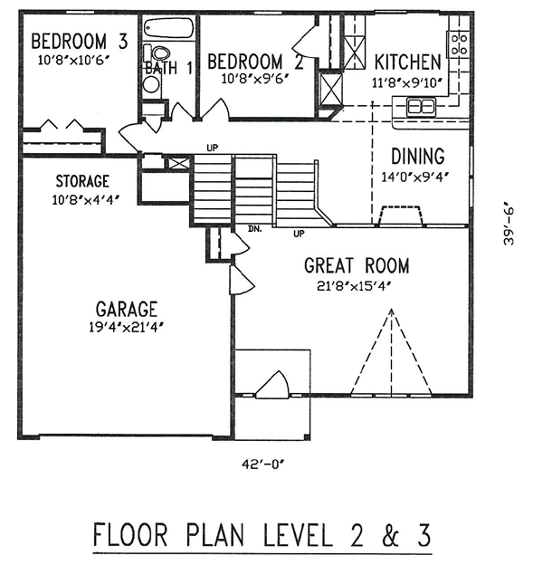 House Plan 58440 - with 1592 Sq Ft, 3 Bed, 2 Bath