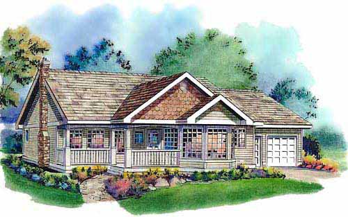 House Plan 58571 - Ranch Style with 1368 Sq Ft, 3 Bed, 2 Bath ...