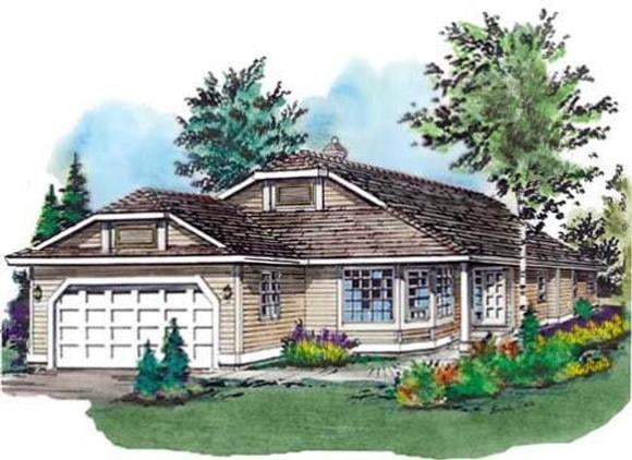 House Plan 58662 - One-Story Style with 1583 Sq Ft, 3 Bed, 2 Bath