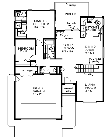 House Plan 58747 - One-Story Style with 1231 Sq Ft, 2 Bed, 2 Bath ...