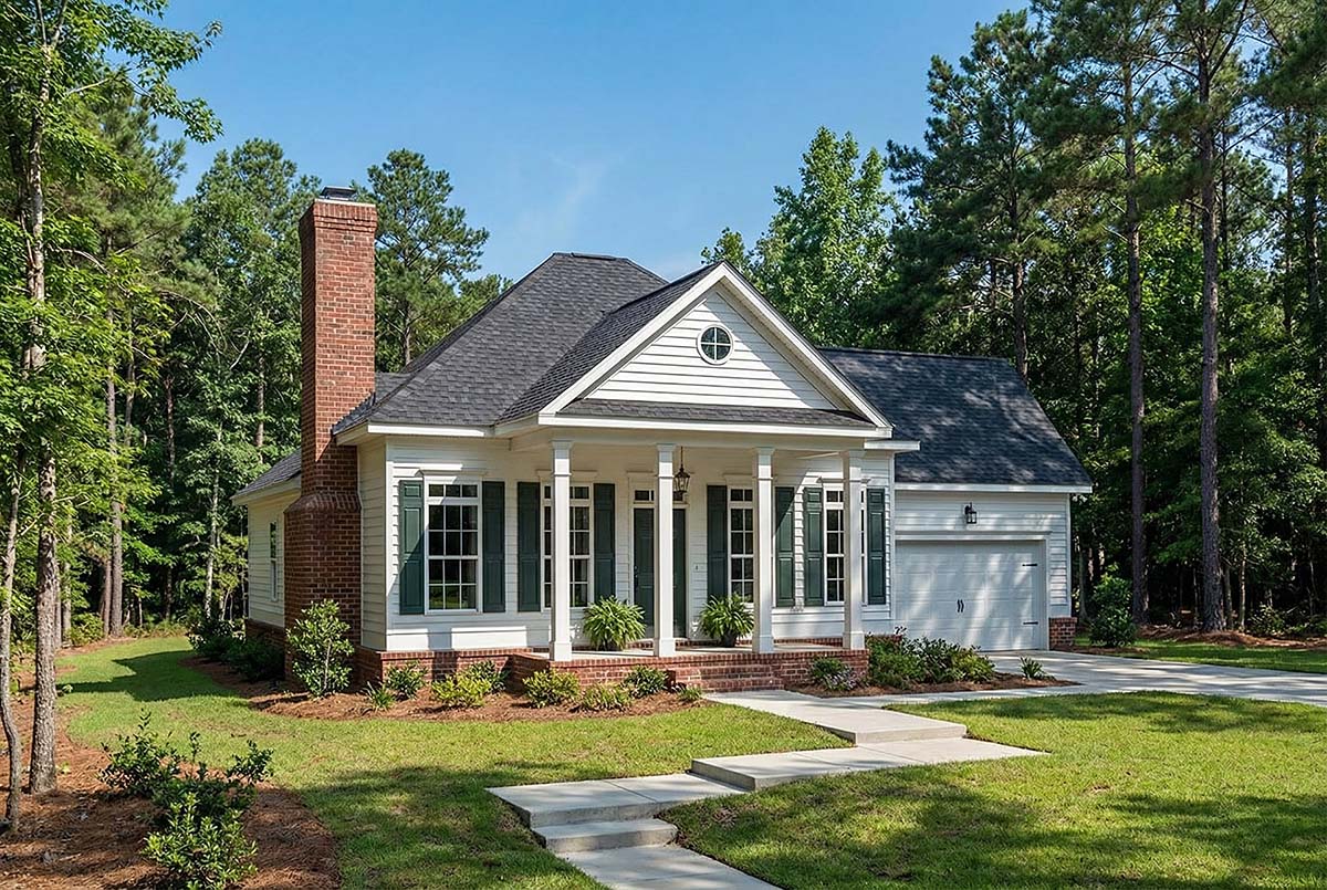 House Plan 61062 - Southern Style with 1404 Sq Ft, 3 Bed, 2 Bath ...