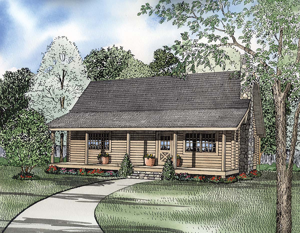 House Plan 61100 - Log Style with 1477 Sq Ft, 3 Bed, 2 Bath ...
