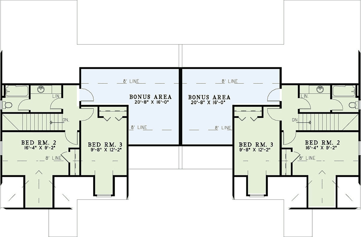Multi-Family Plan 61188 - Traditional Style with 3366 Sq Ft, 6 Be ...