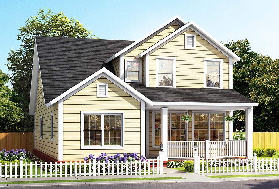 House Plan 61486 - Traditional Style with 2165 Sq Ft, 4 Bed, 4 Ba ...