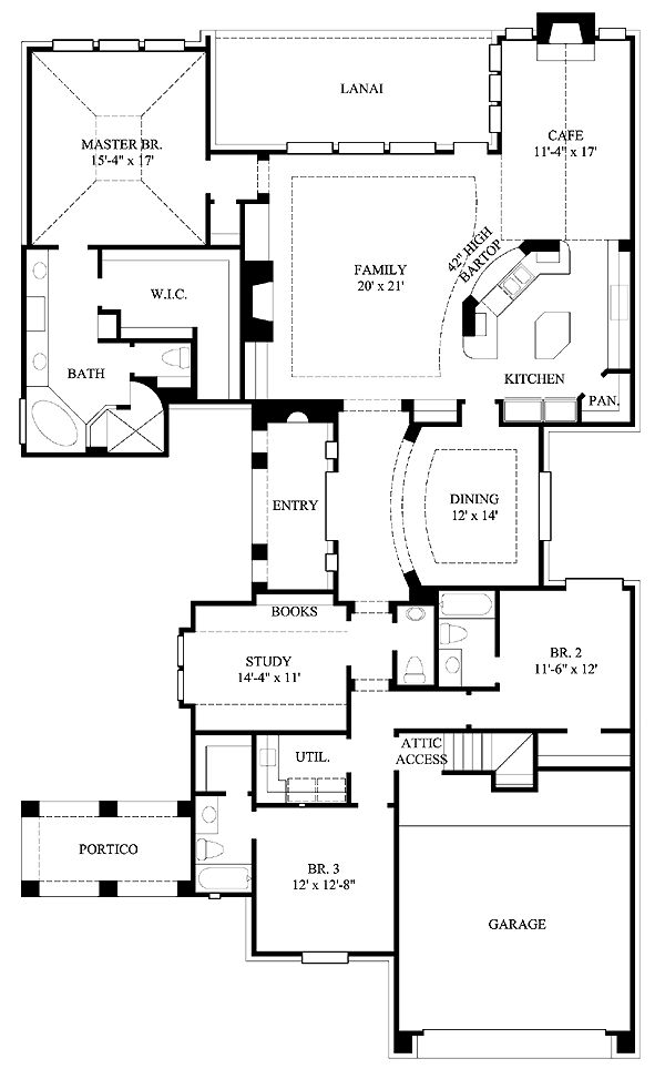 House Plan 61527 - European Style with 2767 Sq Ft, 3 Bed, 3 Bath ...
