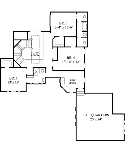 House Plan 61673 - Traditional Style with 3986 Sq Ft, 5 Bed, 4 Ba ...