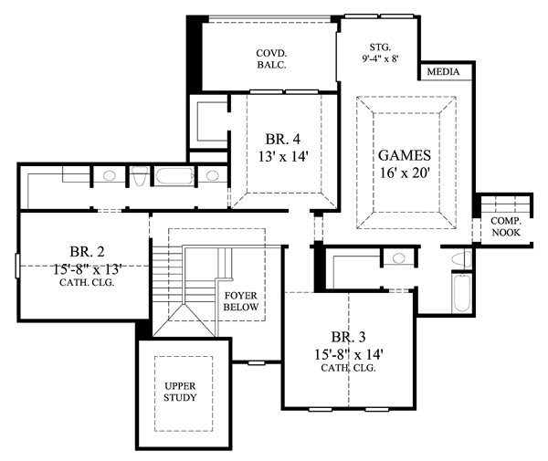 House Plan 61735 - Traditional Style with 4405 Sq Ft, 4 Bed, 3 Ba ...
