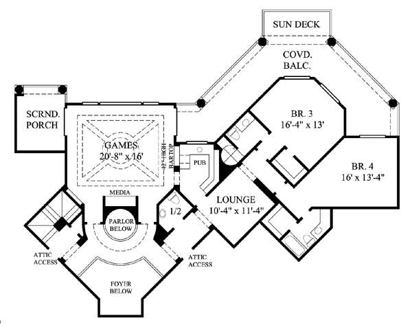 House Plan 61836 - Traditional Style with 5314 Sq Ft, 4 Bed, 4 Ba ...