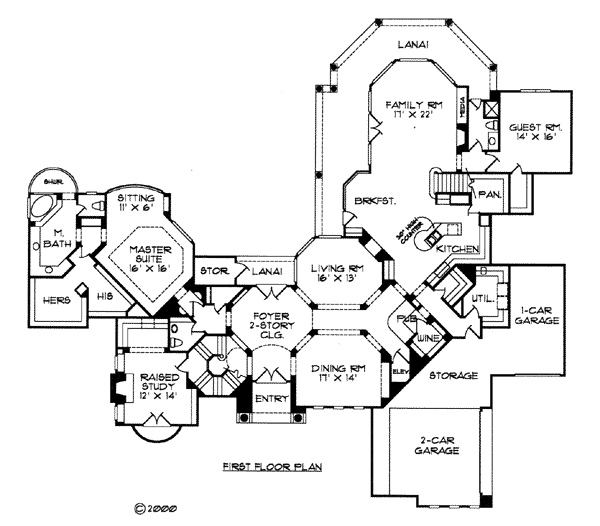 House Plan 61898 - Mediterranean Style with 5781 Sq Ft, 5 Bed, 5 ...