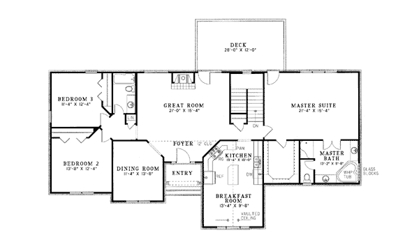 House Plan 62011 - Traditional Style with 3052 Sq Ft, 2 Bed, 3 Ba ...