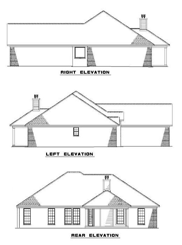 House Plan 62219 - Traditional Style with 1636 Sq Ft, 3 Bed, 2 Ba ...