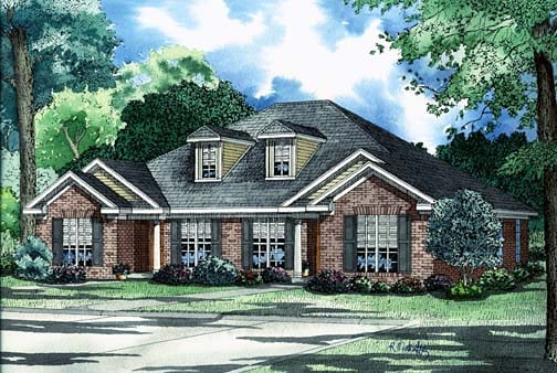 Multi-Family Plan 62229 - One-Story Style with 2110 Sq Ft, 4 Bed ...