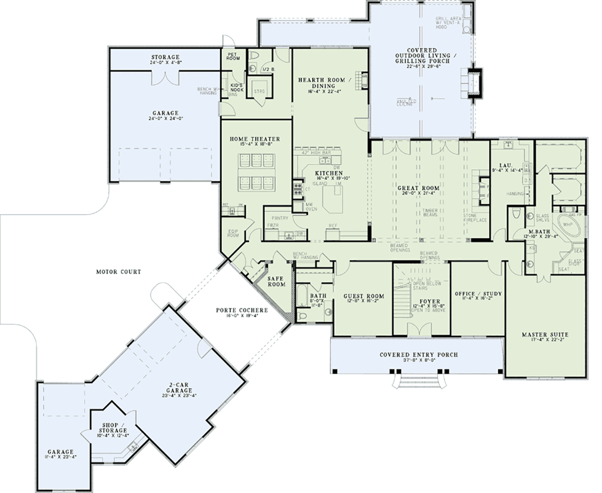 House Plan 62230 - with 6363 Sq Ft, 6 Bed, 5 Bath | COOLhouseplans.com