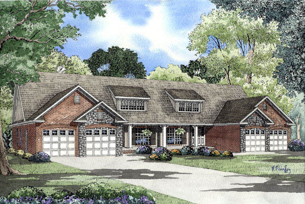 Multi-Family Plan 62357 - One-Story Style with 3162 Sq Ft, 6 Bed,