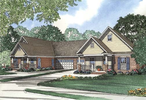 Multi-Family Plan 62370 - One-Story Style with 2884 Sq Ft, 6 Bed,