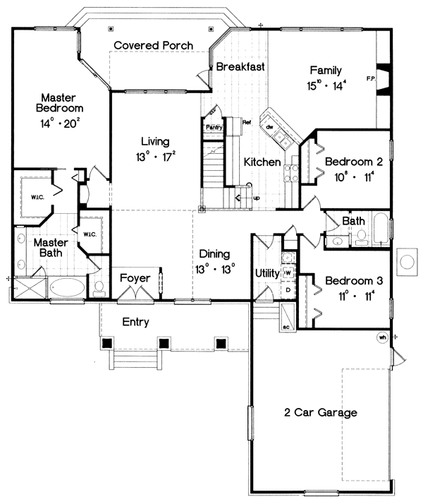 House Plan 63235 - Traditional Style with 2117 Sq Ft, 3 Bed, 3 Ba ...