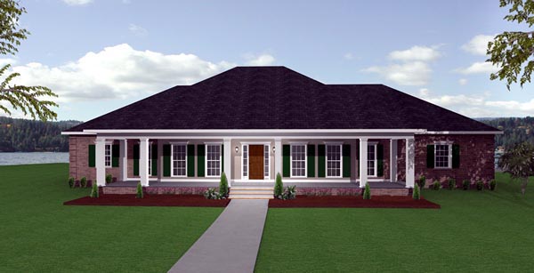 House Plan 64524 - One-Story Style with 2614 Sq Ft, 4 Bed, 2 Bath ...