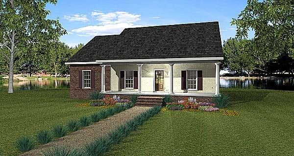 House Plan 64566 - Country Style with 1729 Sq Ft, 4 Bed, 2 Bath