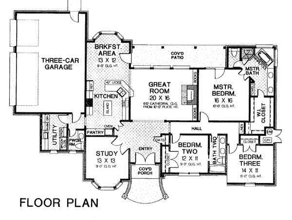 House Plan 66032 - Traditional Style with 2362 Sq Ft, 3 Bed, 2 Ba ...