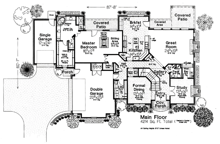 House Plan 66284 - French Country Style with 4214 Sq Ft, 4 Bed, 3 ...
