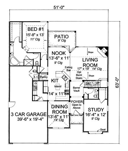 House Plan 66463 - Traditional Style with 2809 Sq Ft, 4 Bed, 3 Ba ...