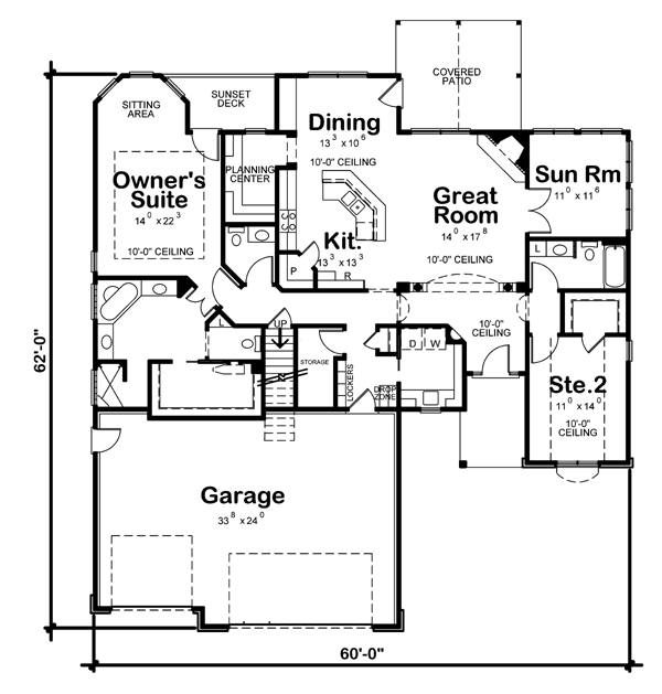 House Plan 66653 - European Style with 2083 Sq Ft, 2 Bed, 2 Bath ...
