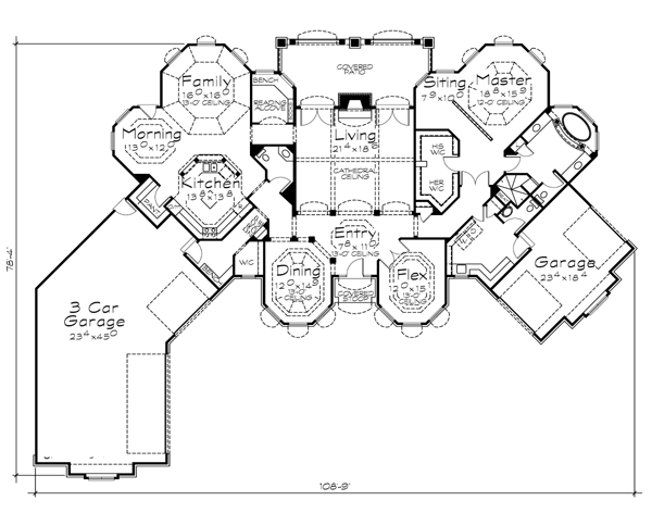 House Plan 66660 - Traditional Style with 2956 Sq Ft, 4 Bed, 1 Ba ...