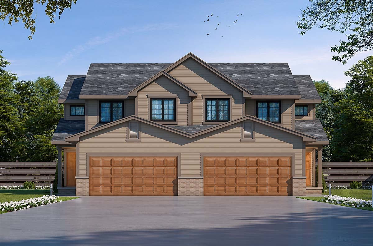 Multi-Family Plan 66788 - Traditional Style with 2816 Sq Ft, 6 Be ...